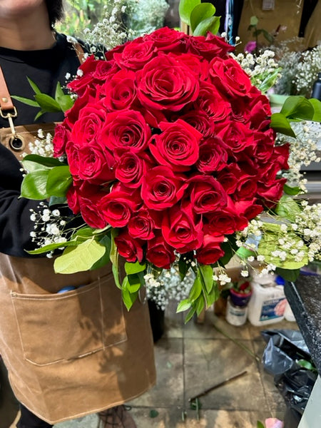 Darling - 50 stems Red Roses Bouquet – Ava Florist